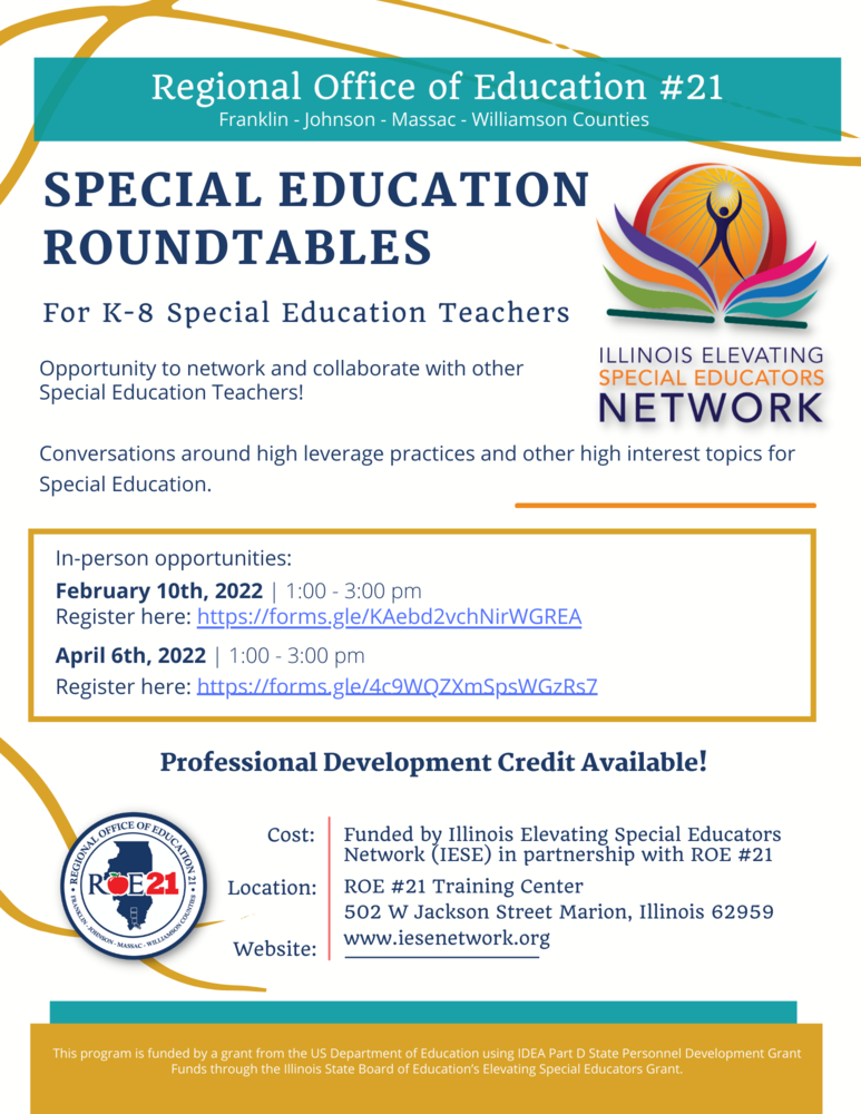 AREA 5 Special Education Roundtables Illinois Elevating Special 